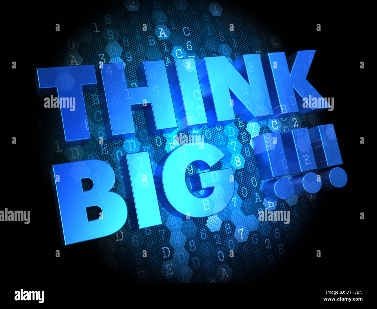 Think Big on Dark Digital Background Stock Photo - Alamy