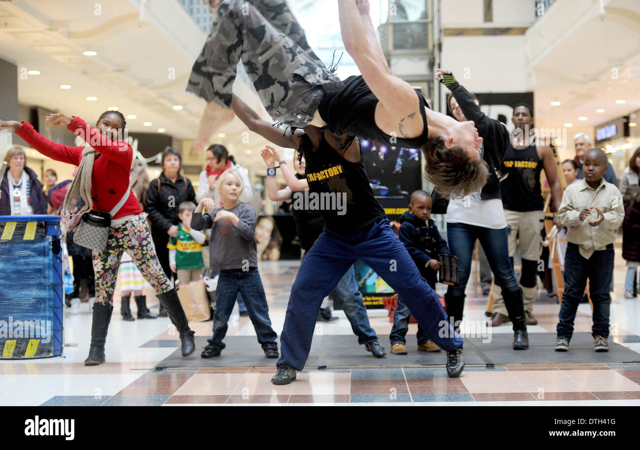 Cast from the hit show Tap Factory entertain shoppers in the County ...