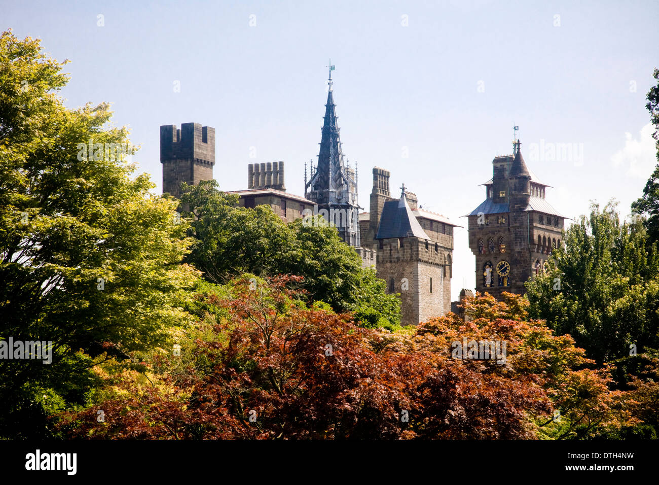 Cardiff Castle from Bute Park Stock Photo - Alamy