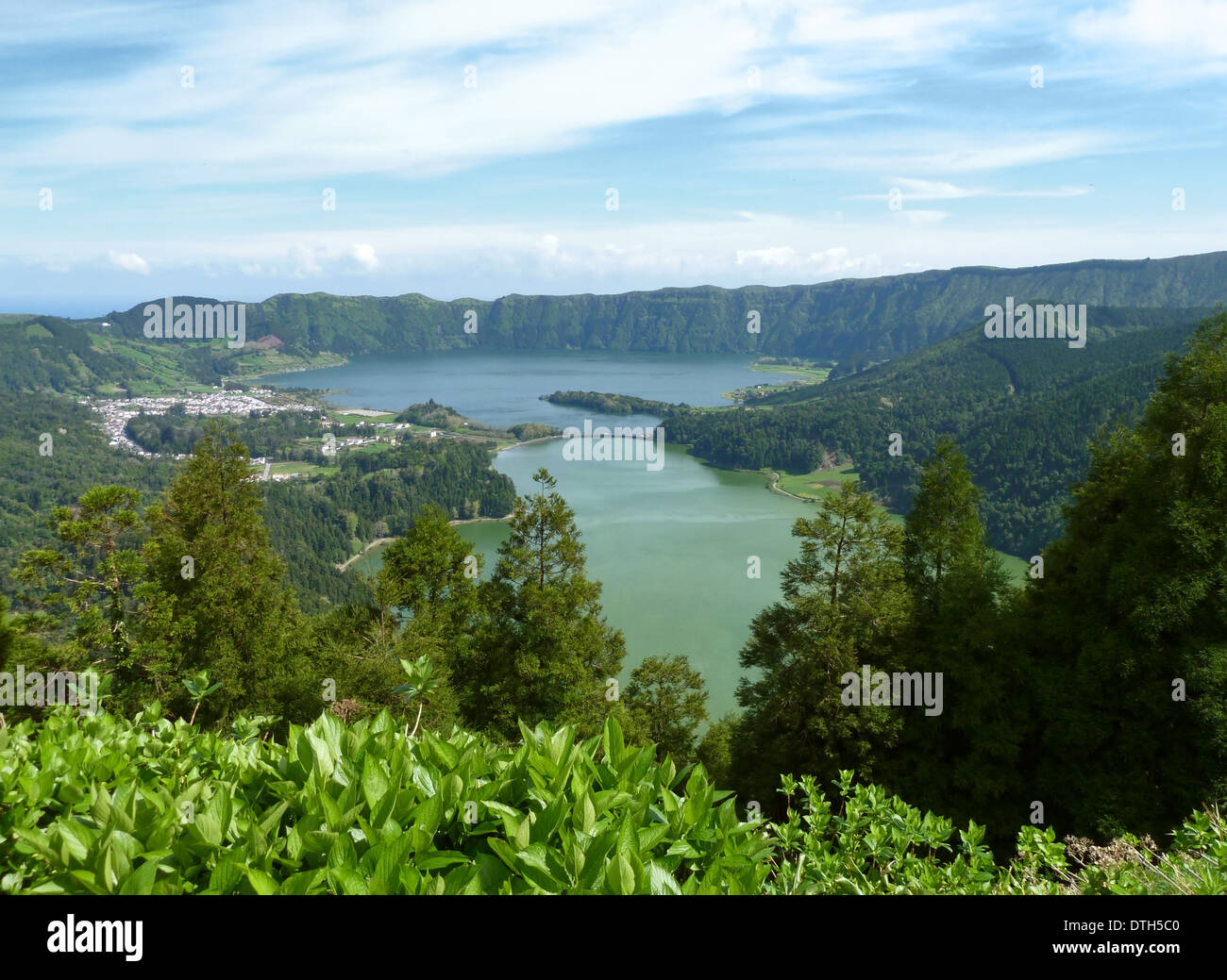idyllic lakes at the Azores in Portugal Stock Photo - Alamy