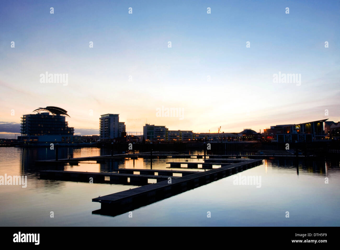 Cardiff Bay at sunset Stock Photo - Alamy
