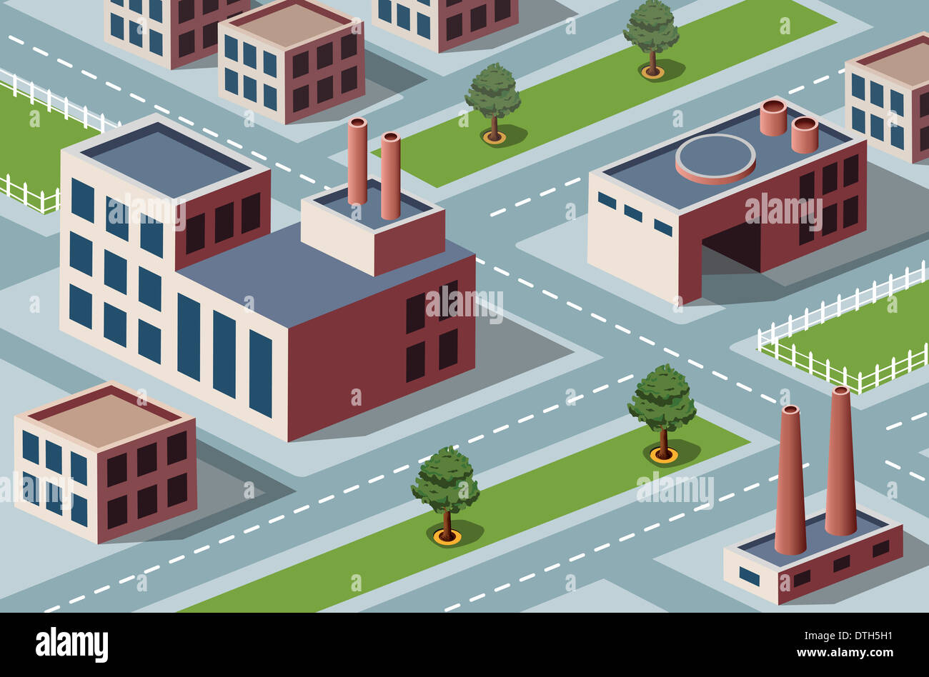 isometric view of the industrial district Stock Photo - Alamy
