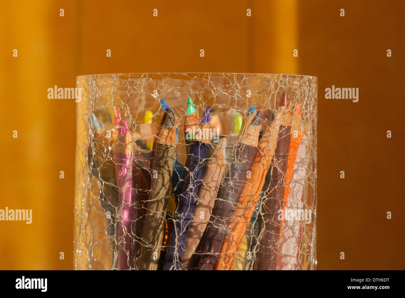 Color Pencils in glass vase Stock Photo - Alamy