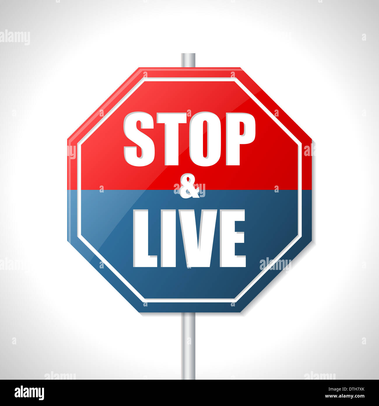 Stop and live bicolor traffic sign on white Stock Photo - Alamy
