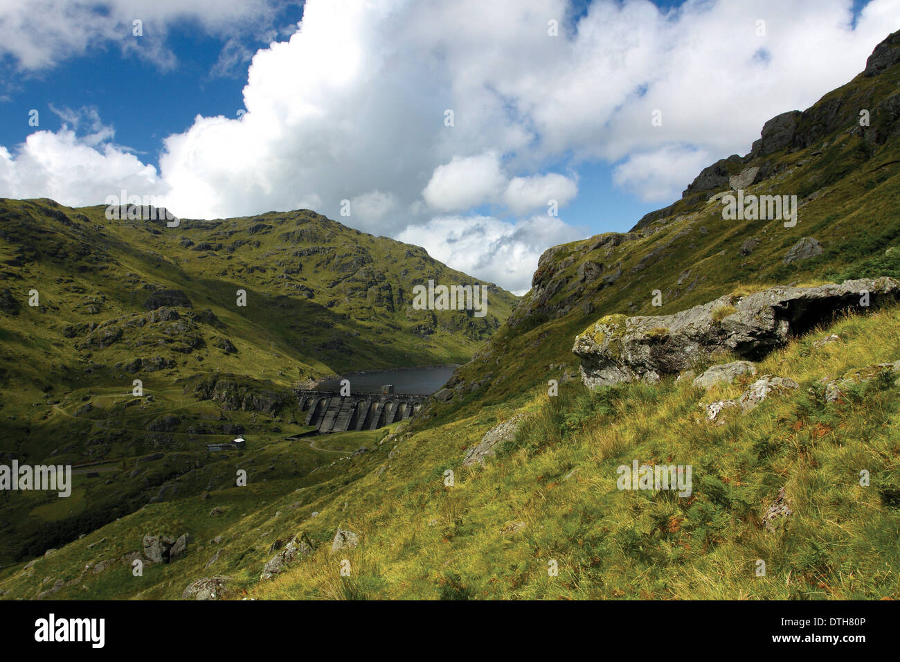Loch Sloy and the Loch Sloy Dam from the slopes of Ben Vorlich, Loch ...