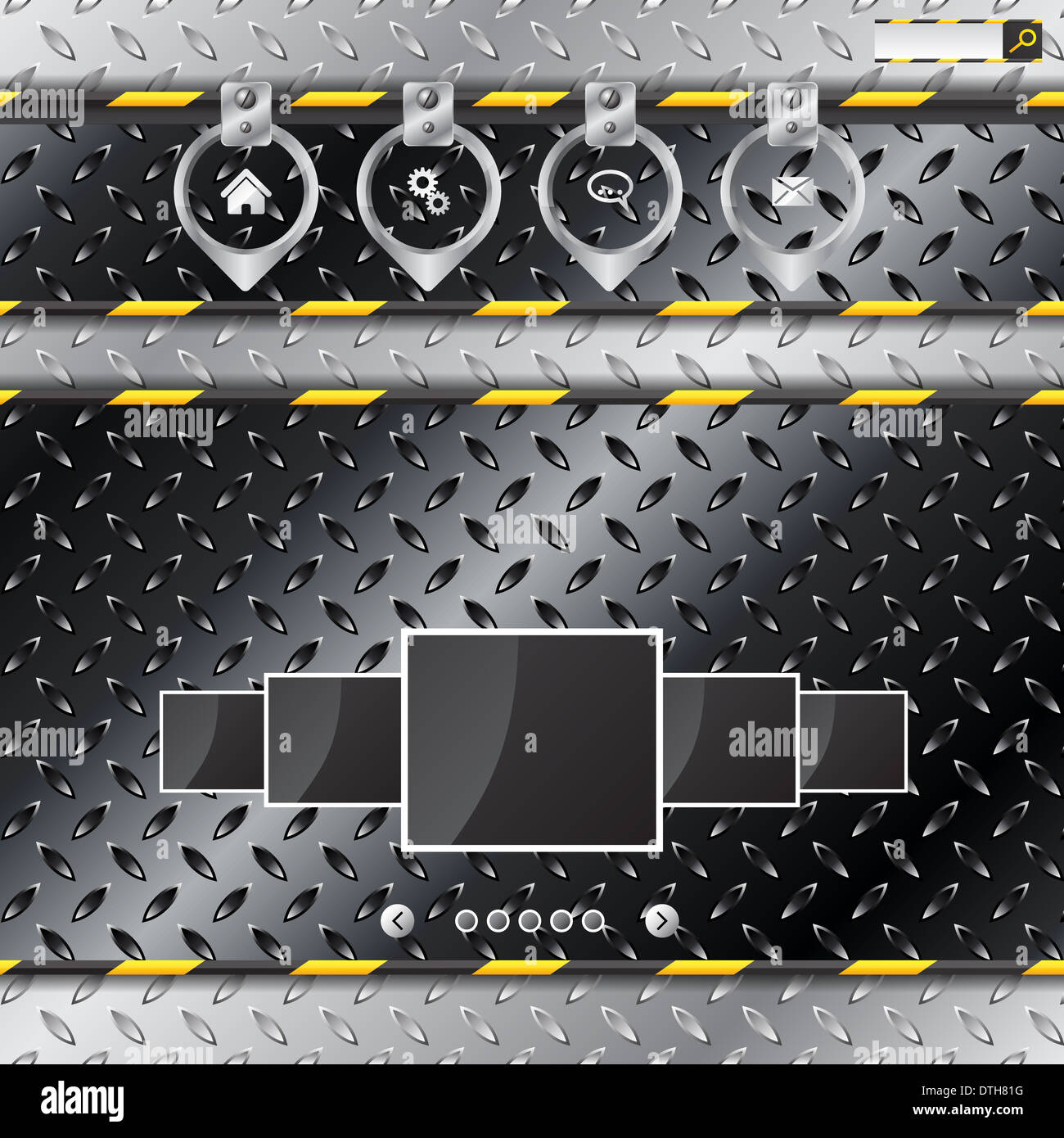 Website template design with industrial and metallic elements Stock ...