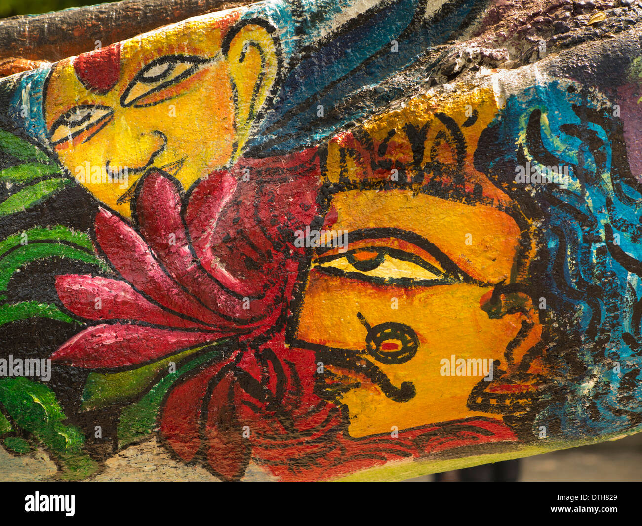 India, Kerala, Fort Cochin, culture, painted tree, part of vendor art ...