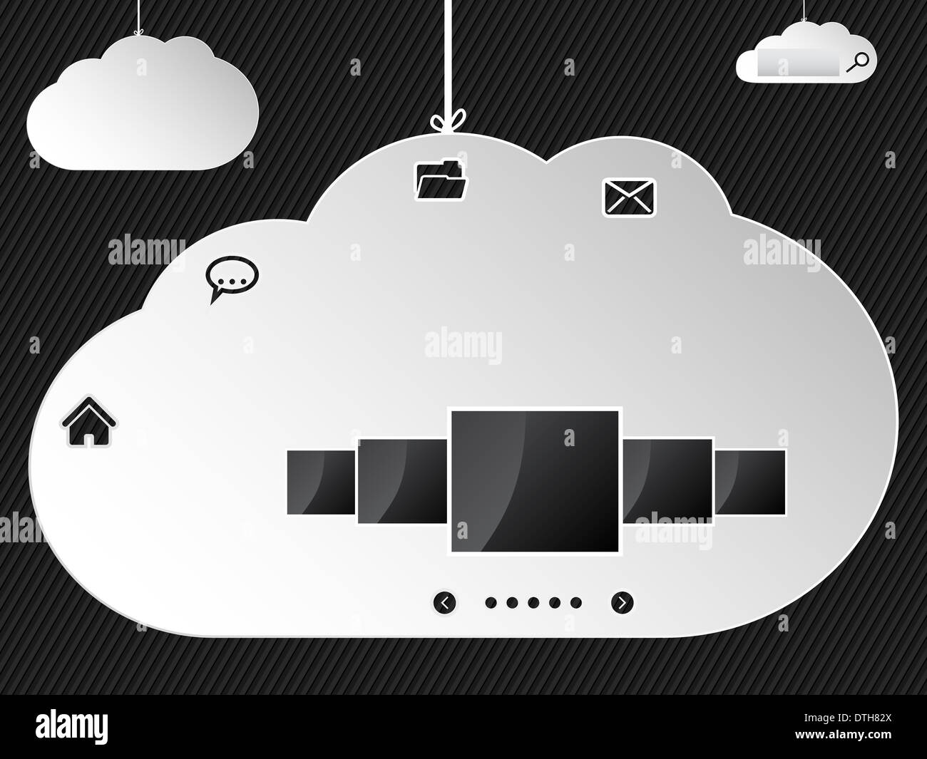 Cloud networking inspired website template design with black striped ...