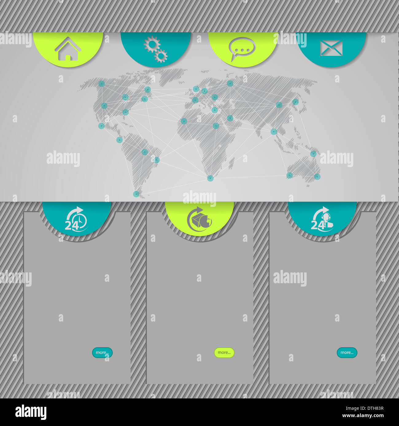 Website template design with world map and simplistic design Stock ...