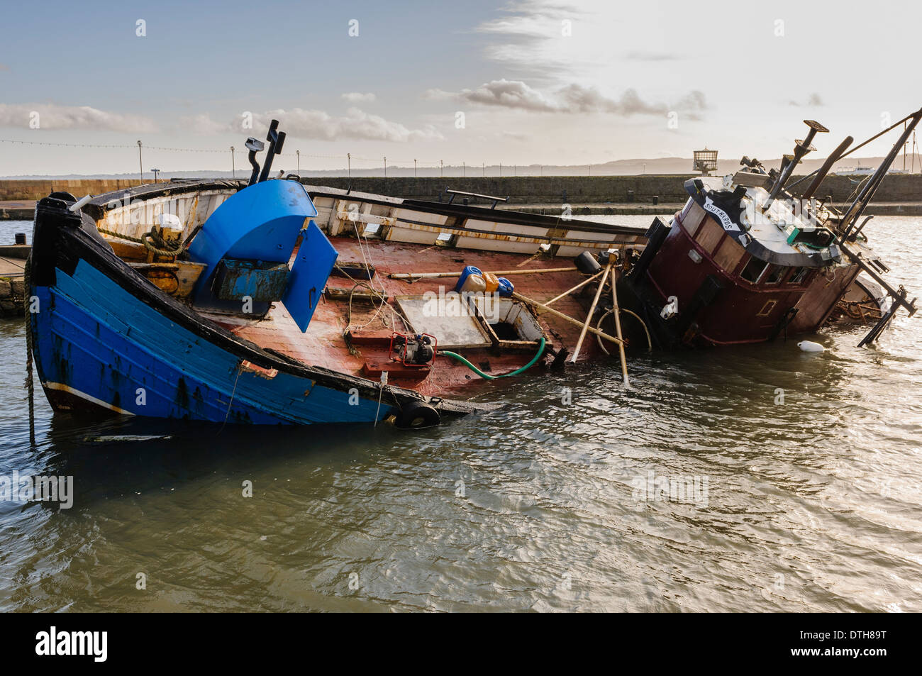 Semi submerged boat hi-res stock photography and images - Alamy
