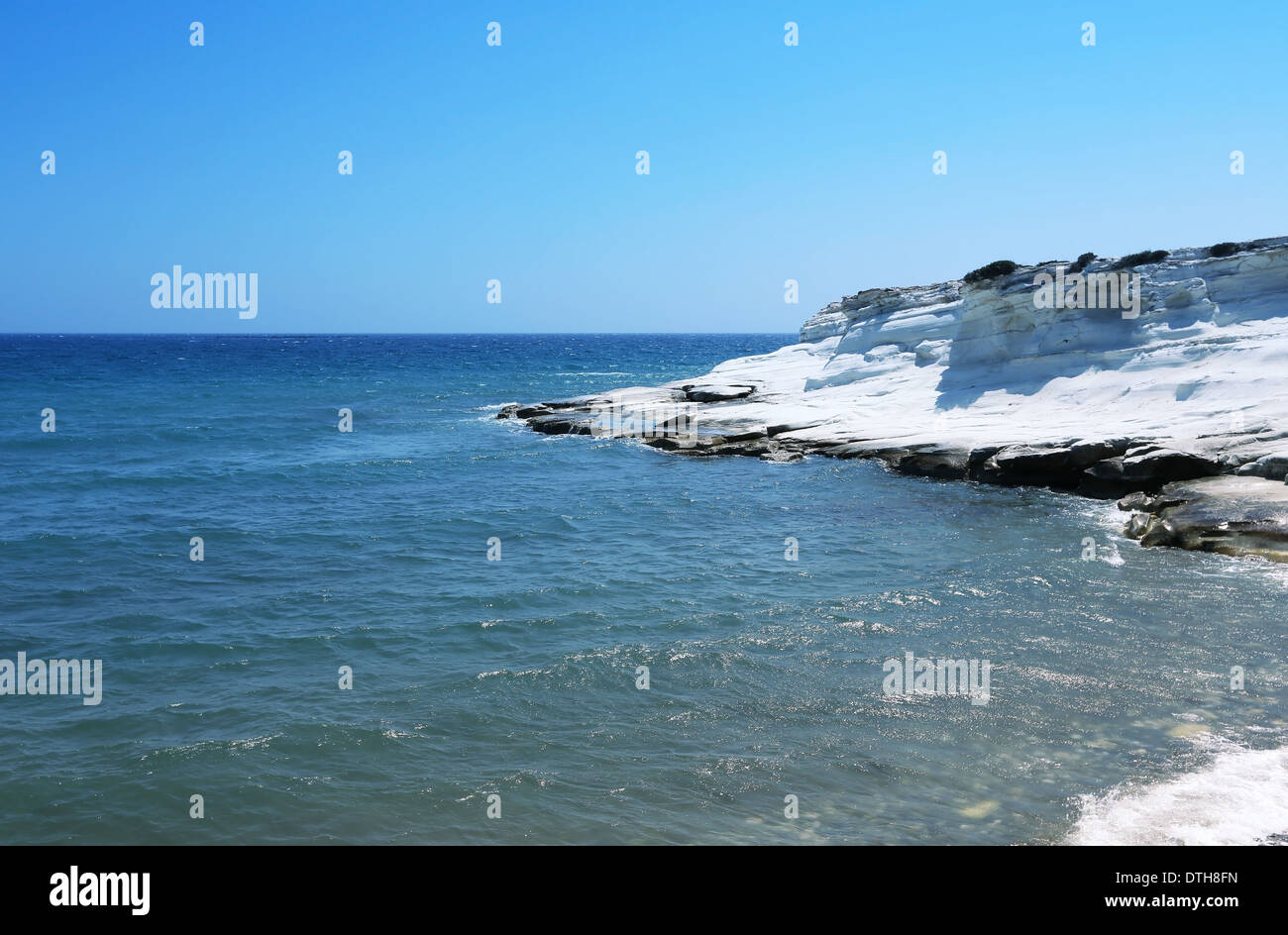 Landscape with coastline and rock in Cyprus Stock Photo - Alamy