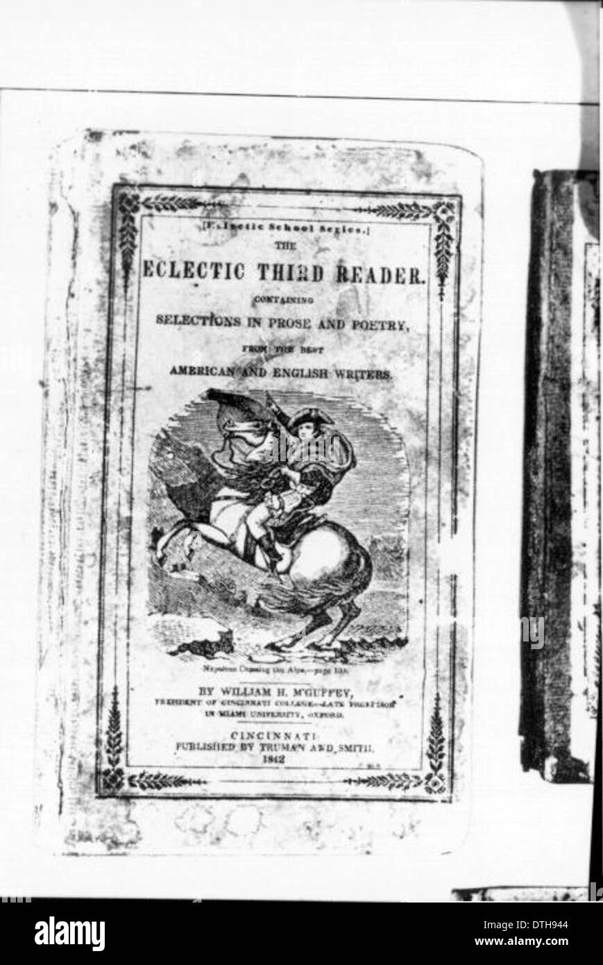 The cover of 'McGuffey's Eclectic Third Reader' is a historical ...