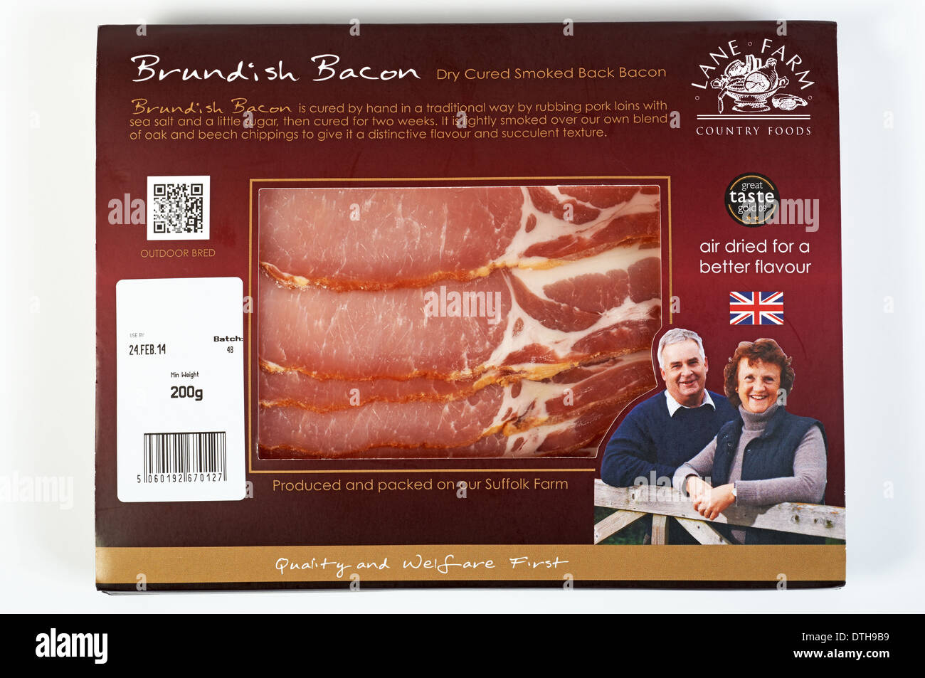 Lane Farm Country Foods Brundish dry cured back bacon Stock Photo - Alamy