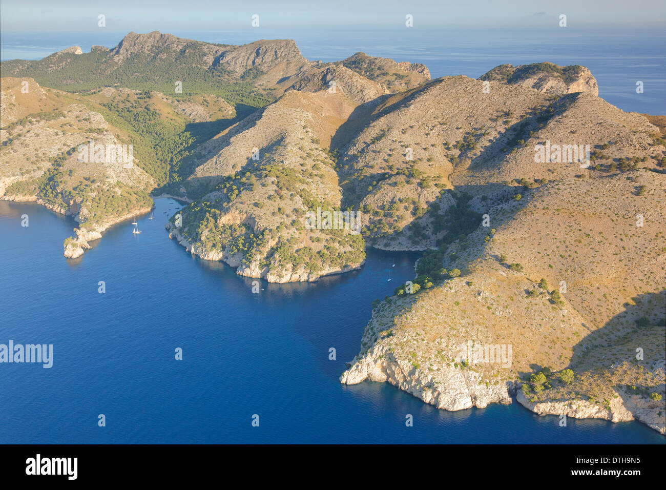 Cala Murta (left) Cala en Gossalba (right) coves Formentor peninsula ...