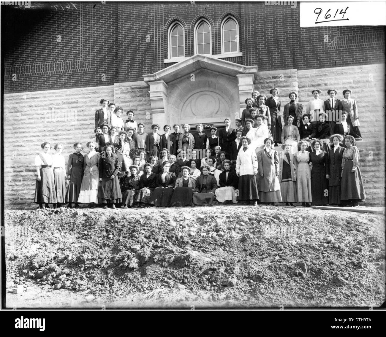 This historical photograph depicts the freshman class of 1909 at Ohio ...