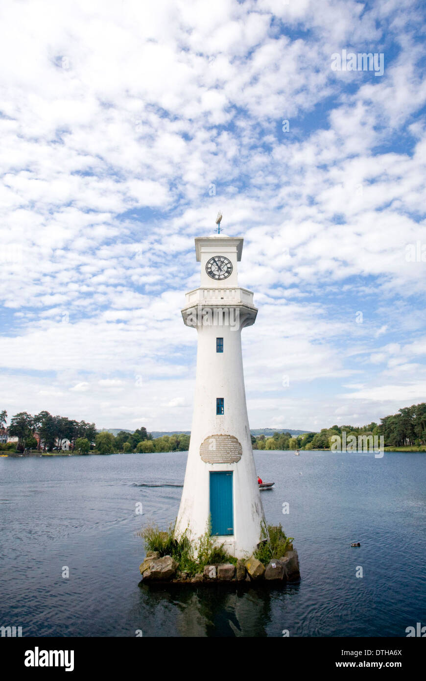 Scott Memorial Lighthouse, Roath Park Lake, Cardiff Stock Photo - Alamy