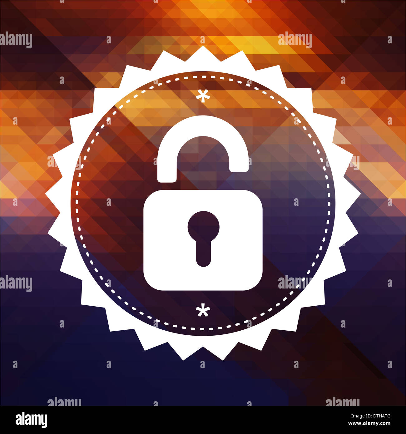 Security Concept on Retro Triangle Background Stock Photo - Alamy