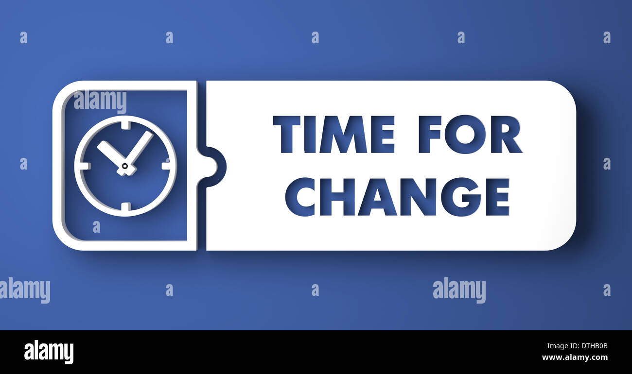 Time for Change on Blue in Flat Design Style Stock Photo - Alamy