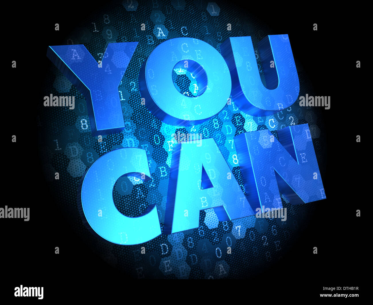 You Can Slogan on Dark Digital Background Stock Photo - Alamy