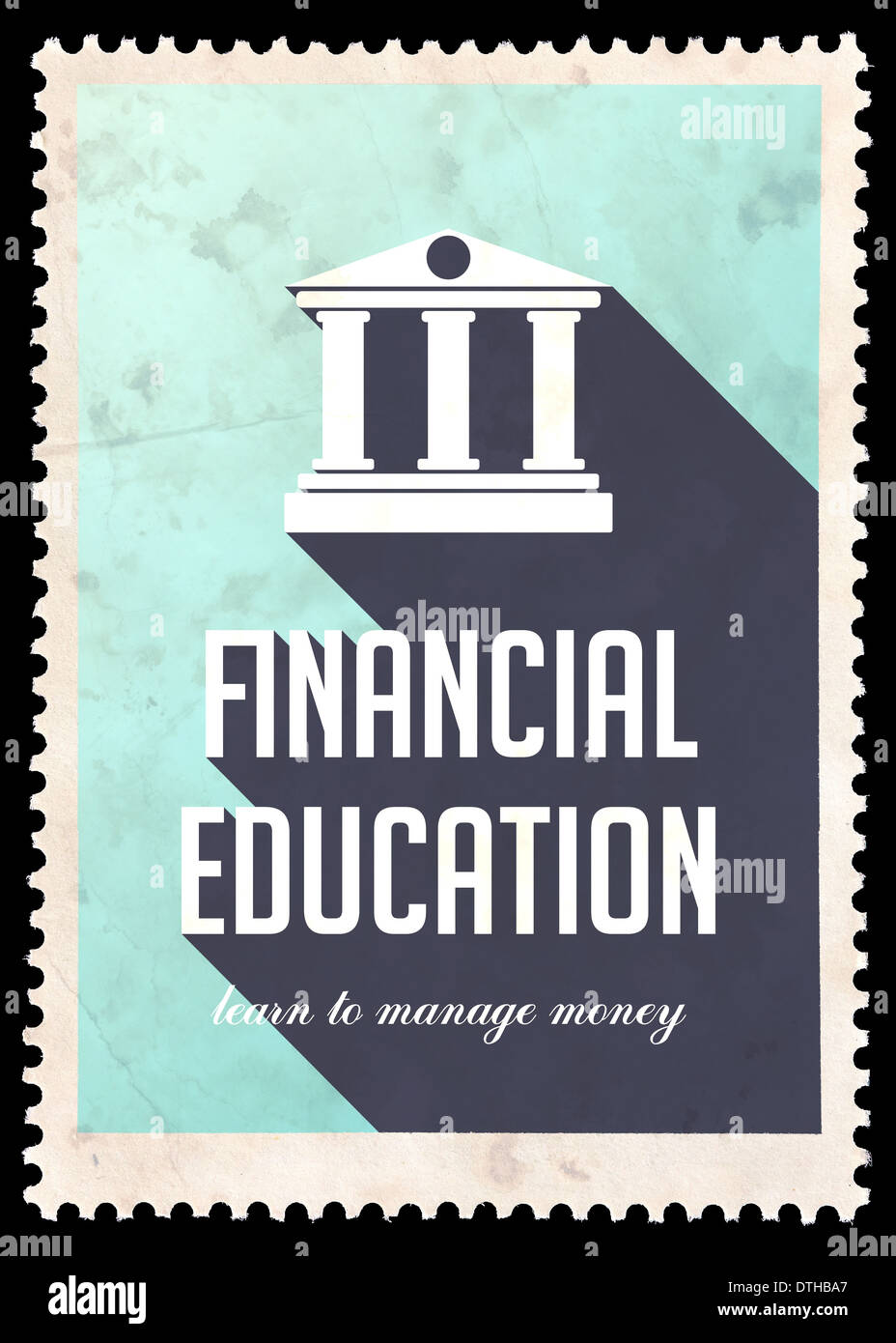 Financial Education on Light Blue in Flat Design Stock Photo - Alamy