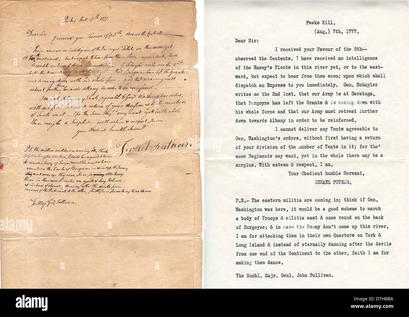 This letter from the American Revolution era, signed by Putnam ...