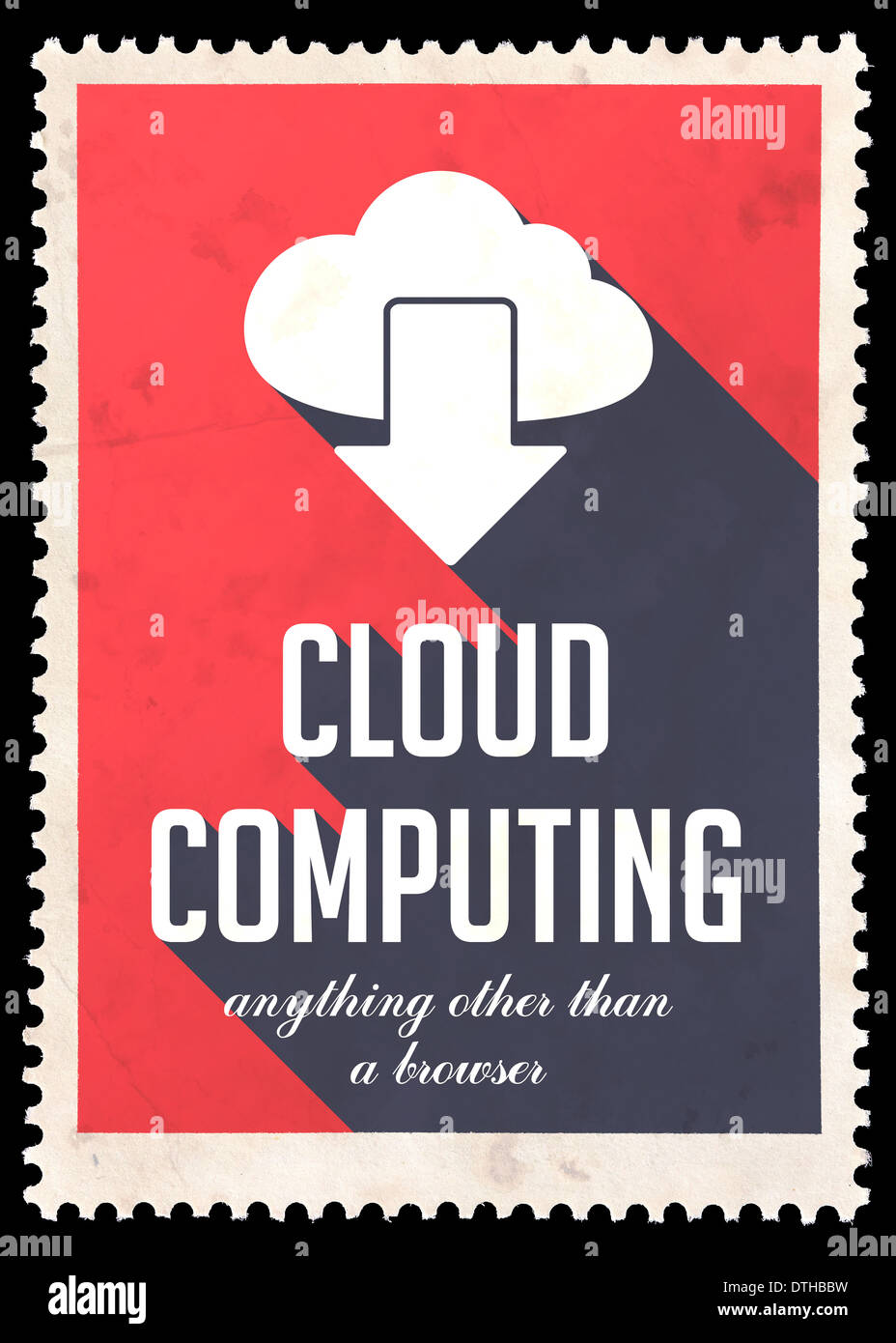 Cloud Computing on Red in Flat Design Stock Photo - Alamy