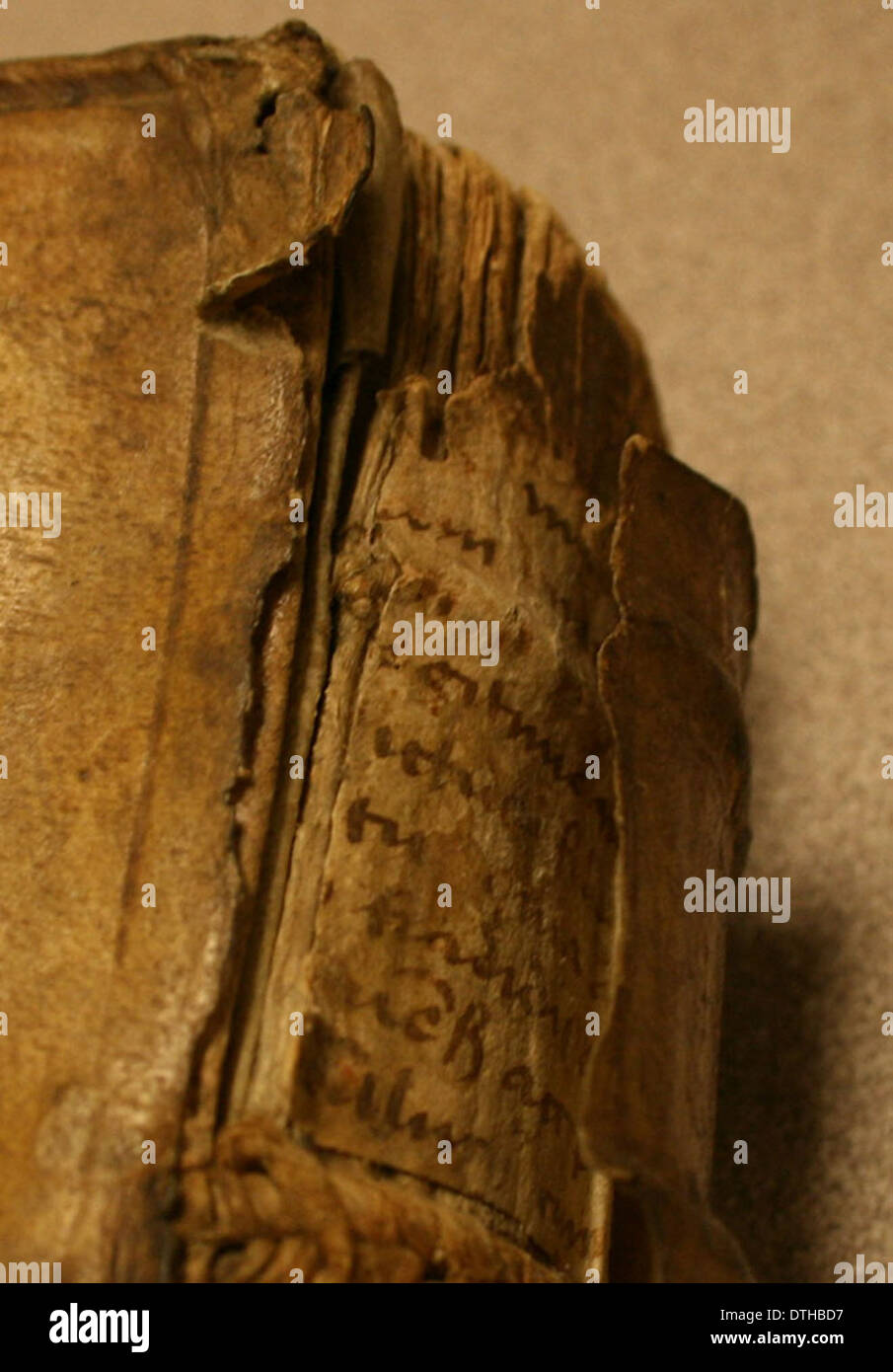 This image depicts the process of recycling manuscripts for bookbinding ...