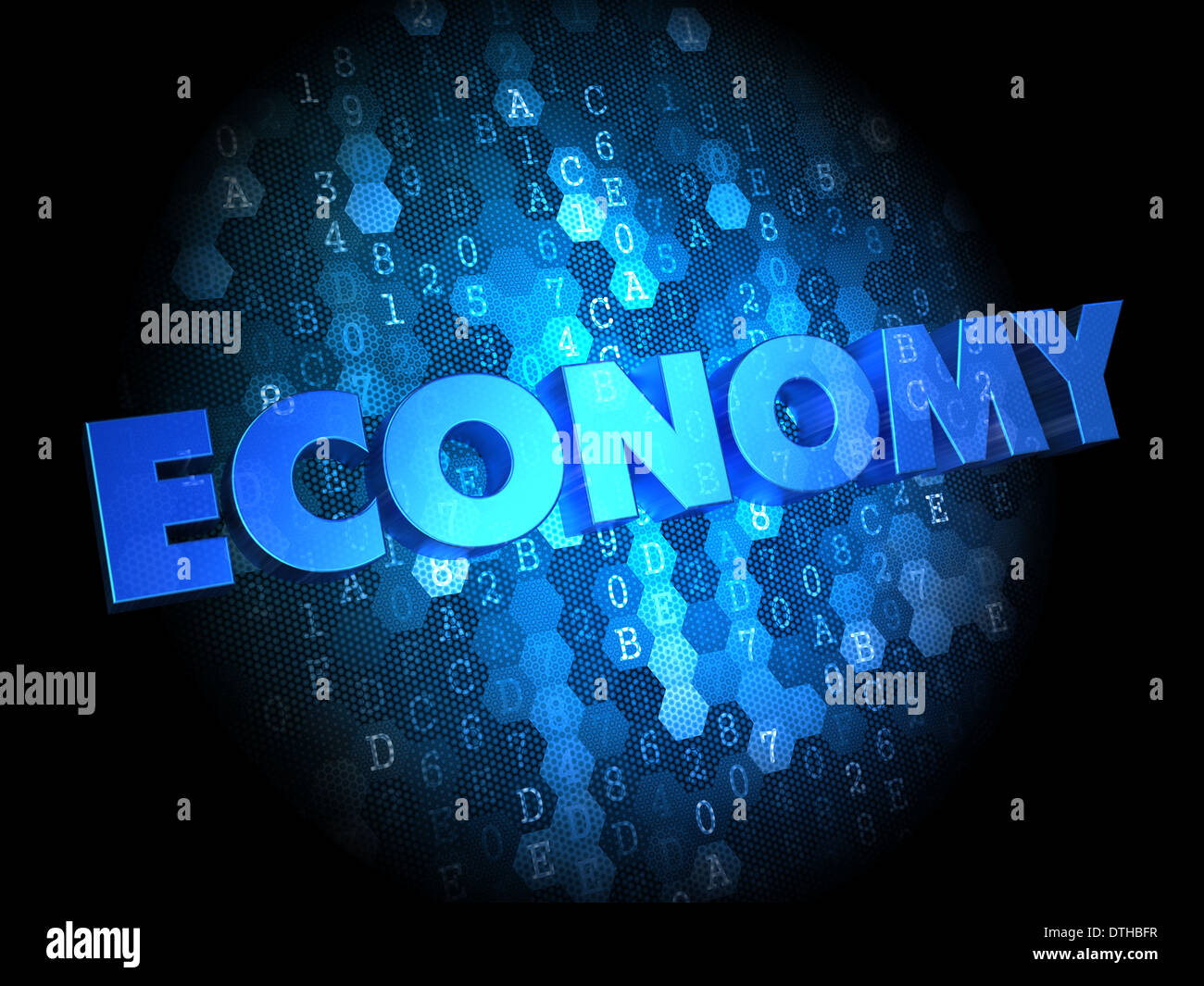 Economy on Dark Digital Background Stock Photo - Alamy