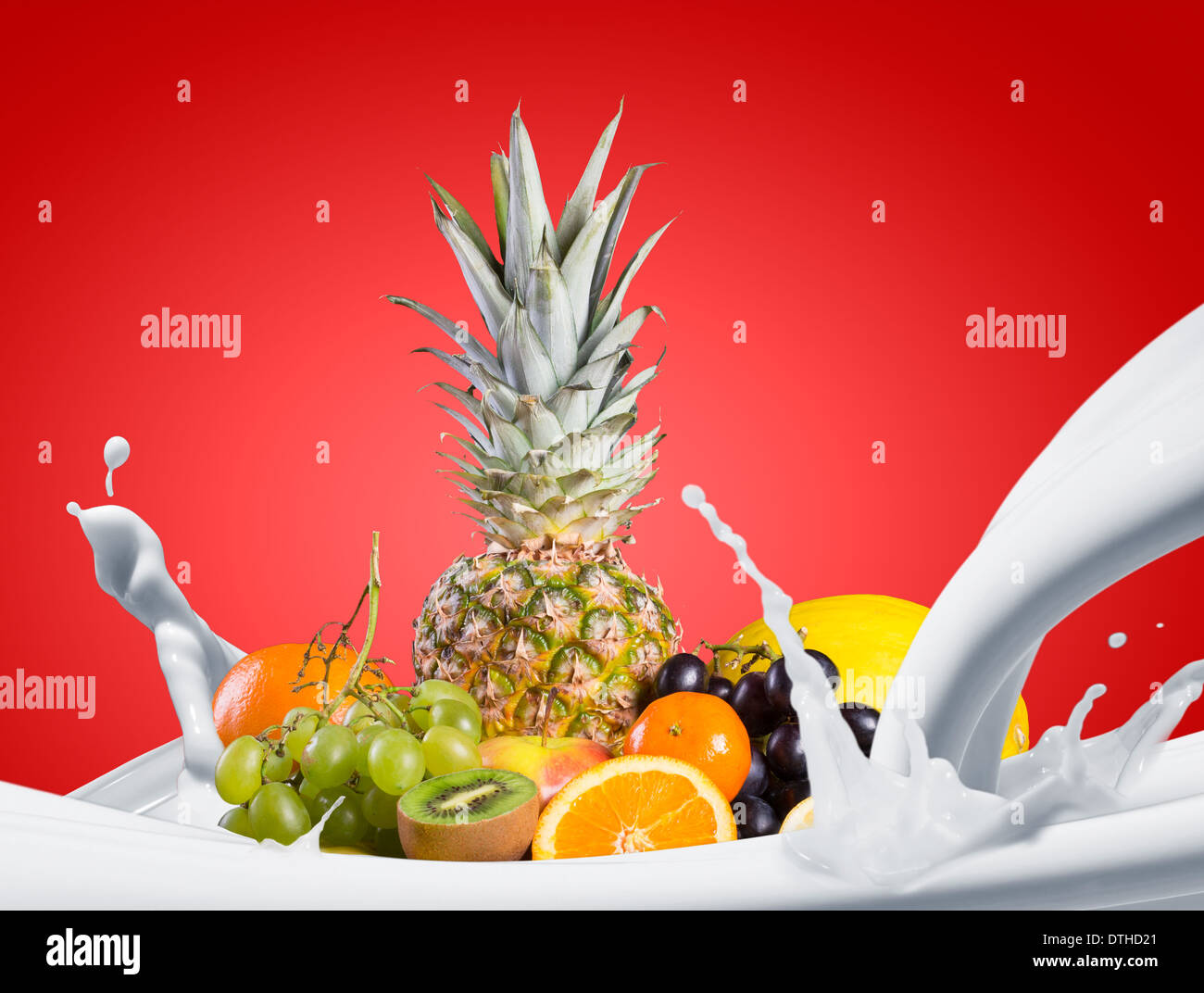 Assortment of exotic sweet fruits isolated on white background Stock ...