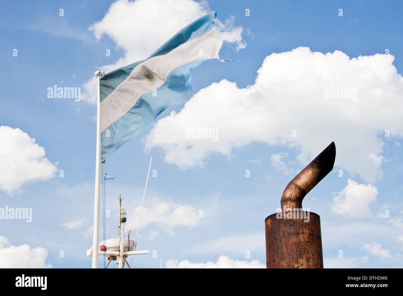 Argentine flag in a boat, Mar del Plata Stock Photo - Alamy