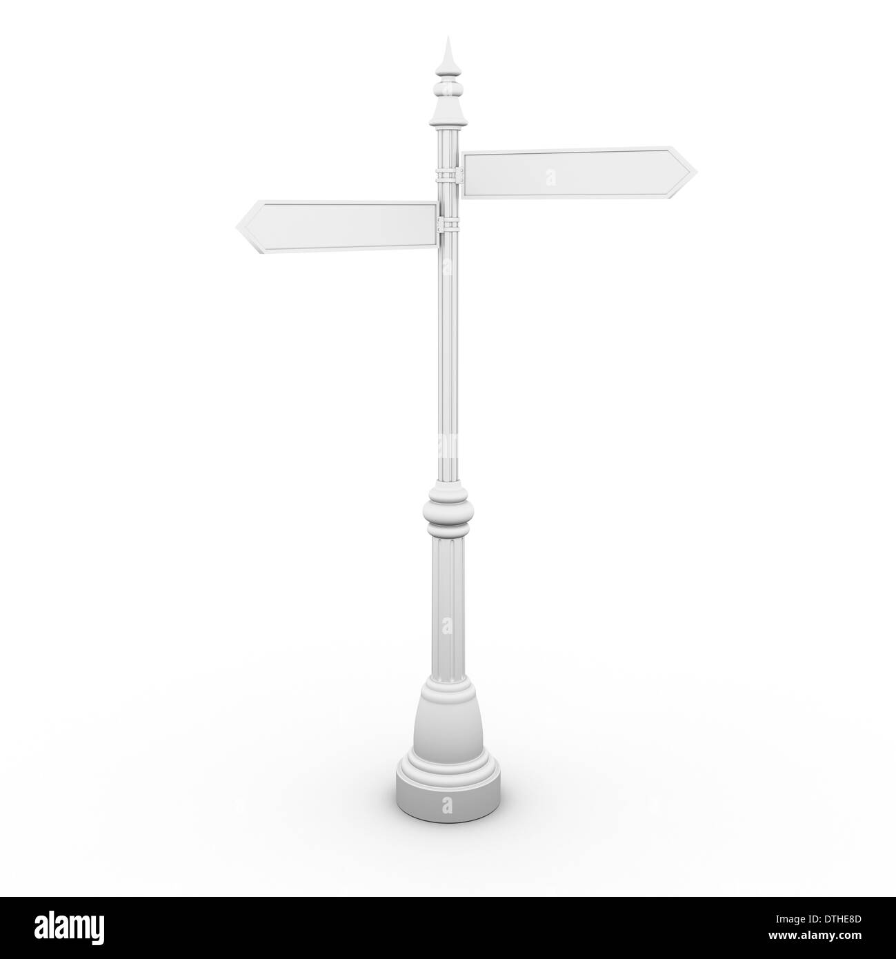 A street Sign Post with two Signs. One pointing right, the other one ...