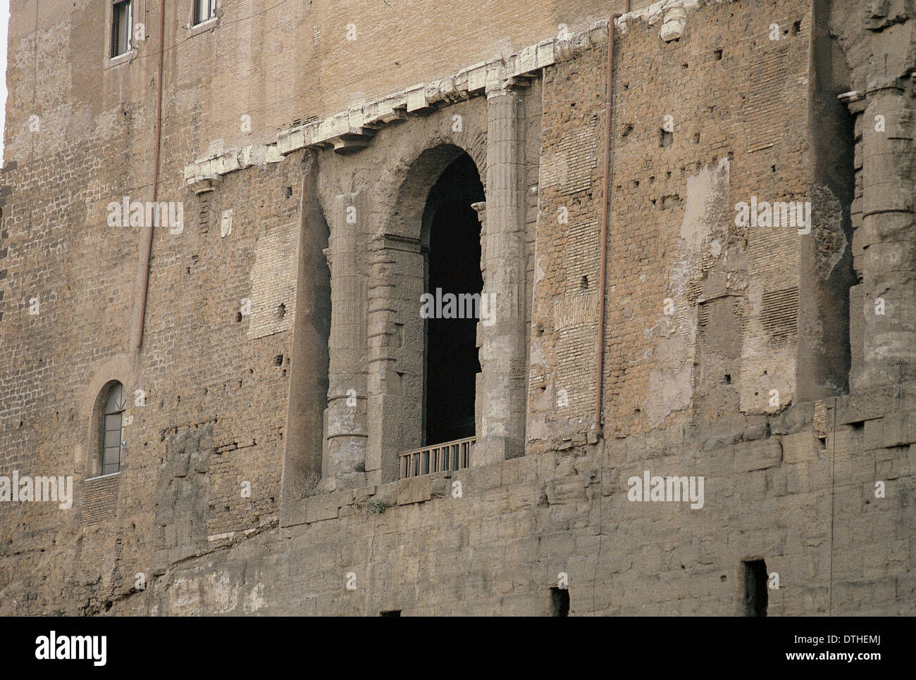 Italy. Rome. Tabularium. From 78 BC. Detail of the facade. Roman Forum ...