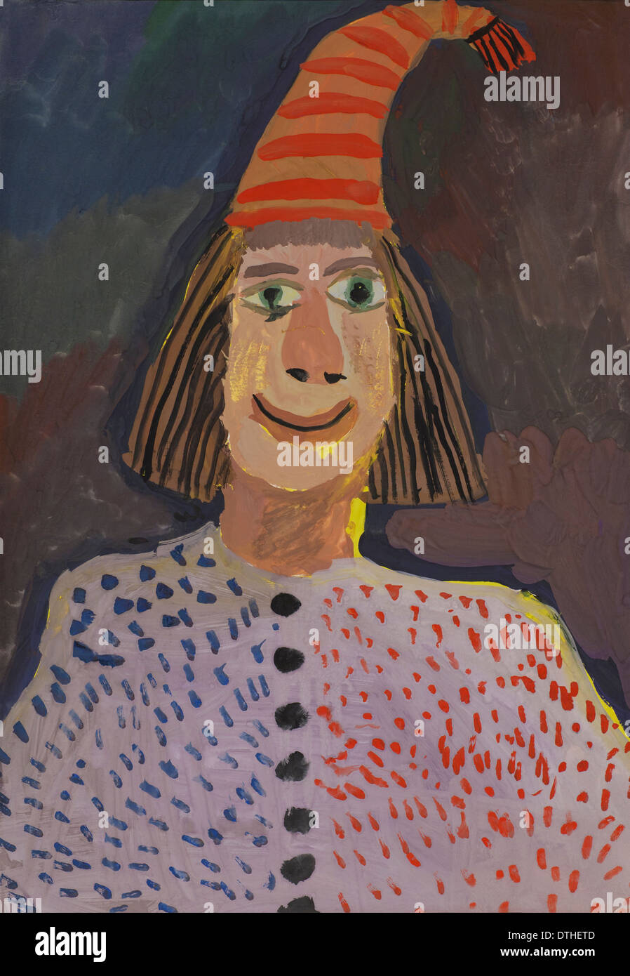 child's drawing,Illustrations; man,clown, parsley, buffoon Stock Photo ...