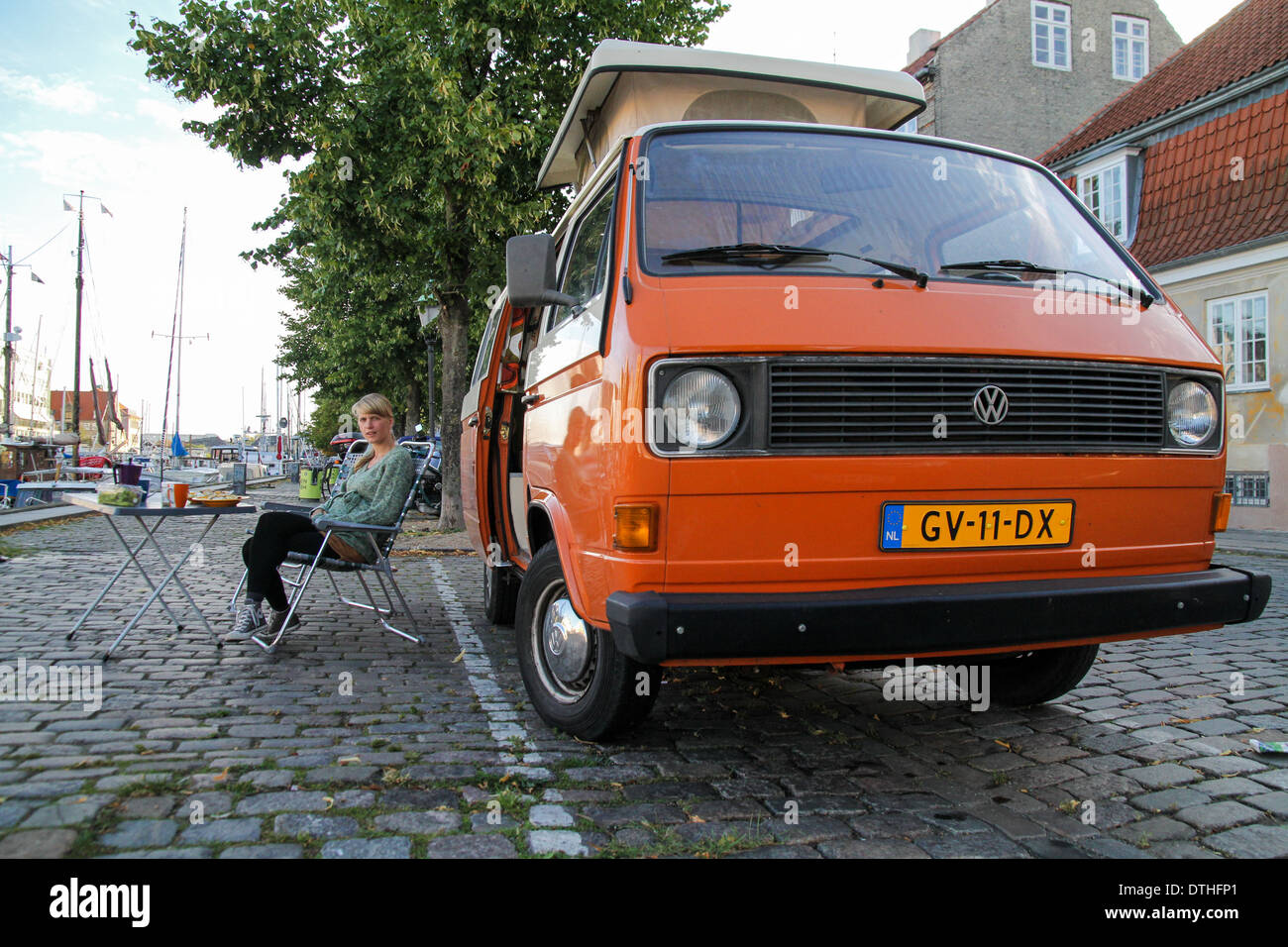 Volkswagen camper van girl hi-res stock photography and images - Alamy