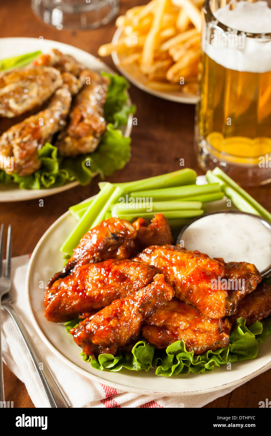 Barbecue Buffalo Chicken Wings as an Appetizer Stock Photo - Alamy