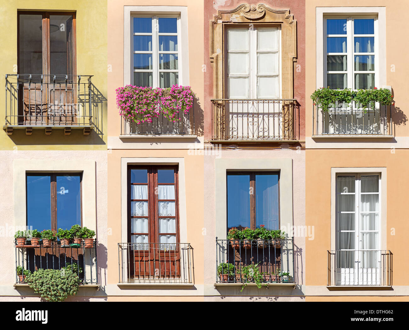 Collage of eight windows photos Stock Photo - Alamy