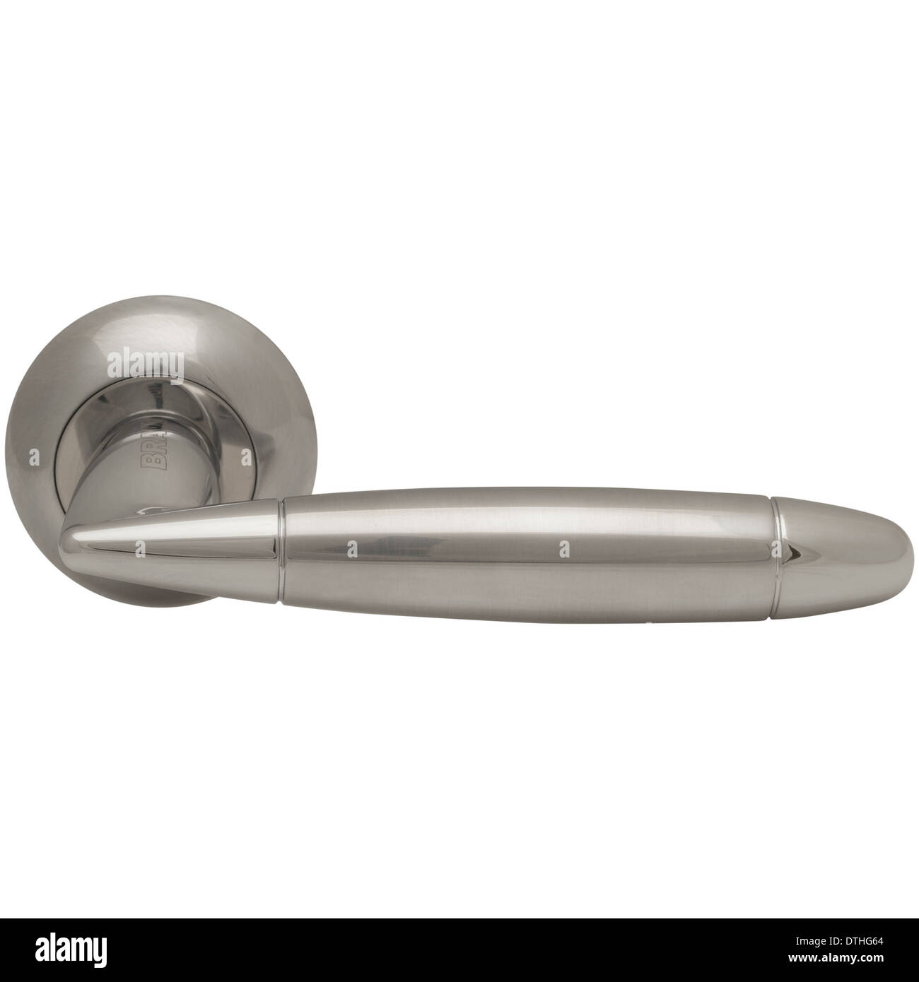 Classic door handle side view isolated on white Stock Photo - Alamy