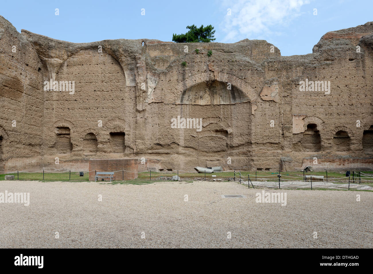 View palaestra lecture hall exedra on western side Baths Caracalla Rome ...