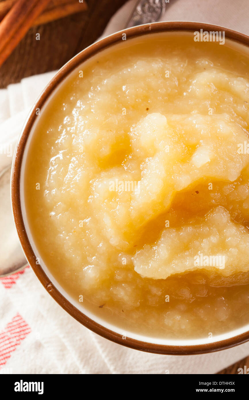 Healthy Organic Applesauce with Cinnamon in a Bowl Stock Photo - Alamy