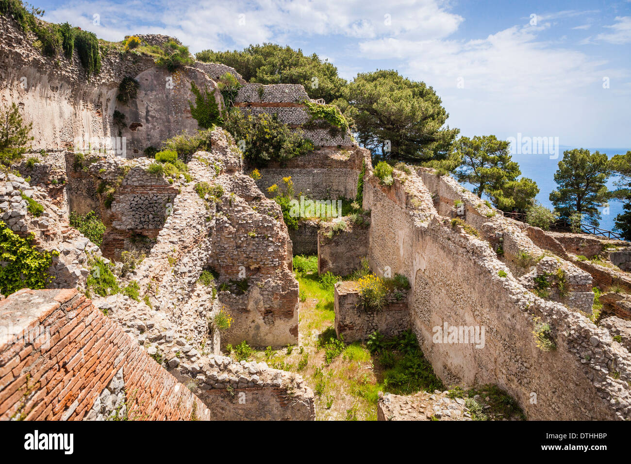 Ruins of the Villa Jovis, Capri, Italy Stock Photo - Alamy