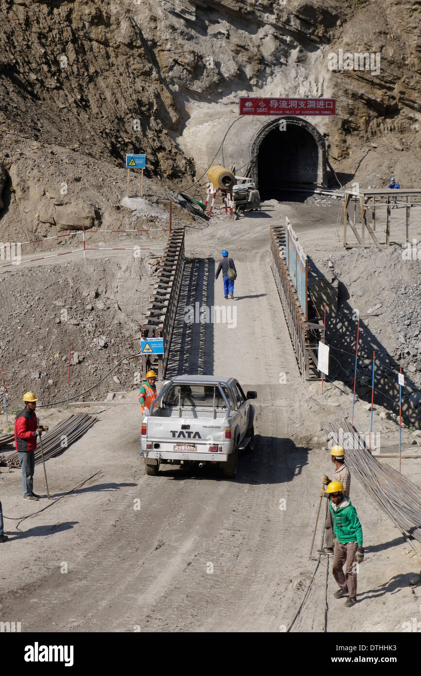 Diversion tunnel under construction as part of the controversial Upper ...
