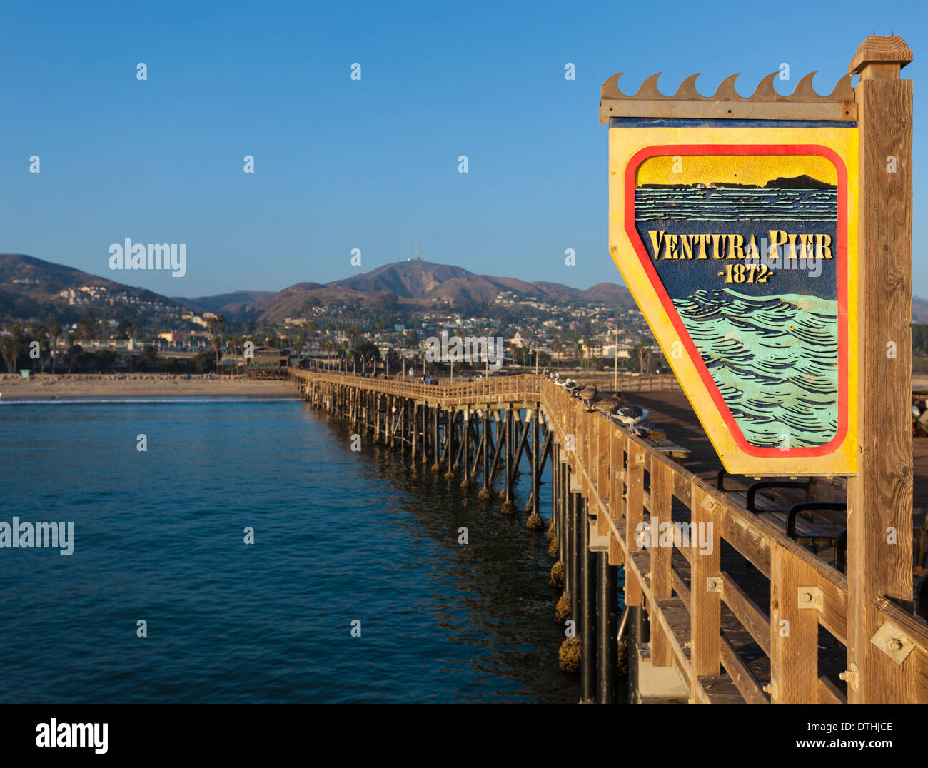 Ventura, California pier with a sky blue background Stock Photo - Alamy
