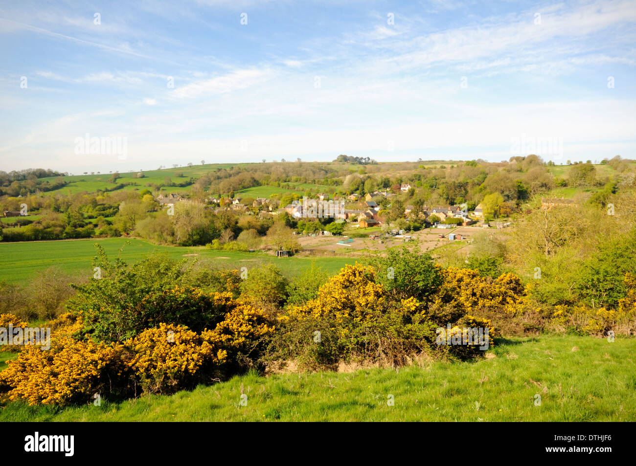 View from Castle Hill of Upper Brailes in Warwickshire, England Stock ...