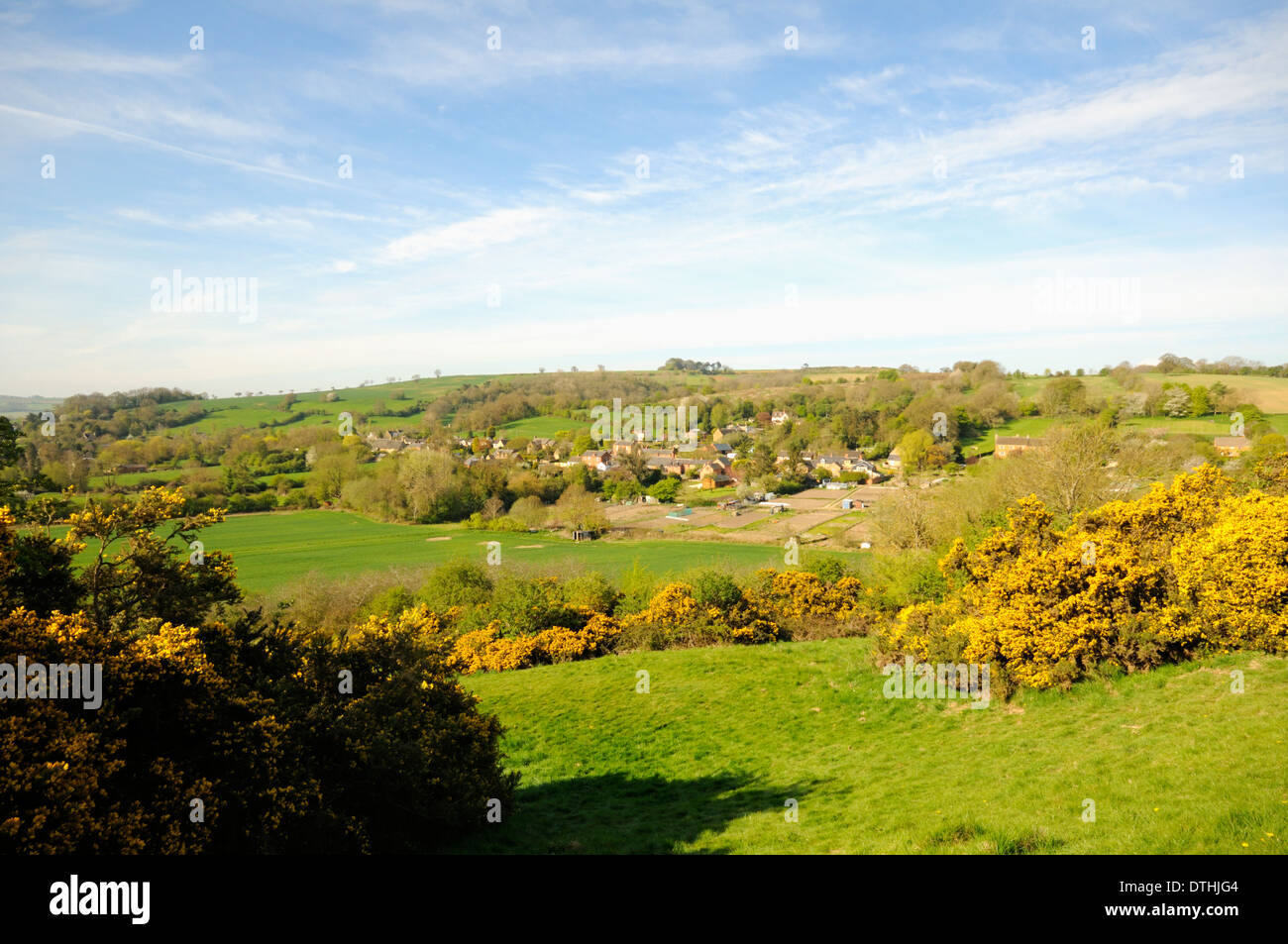 View from Castle Hill of Upper Brailes in Warwickshire, England Stock ...