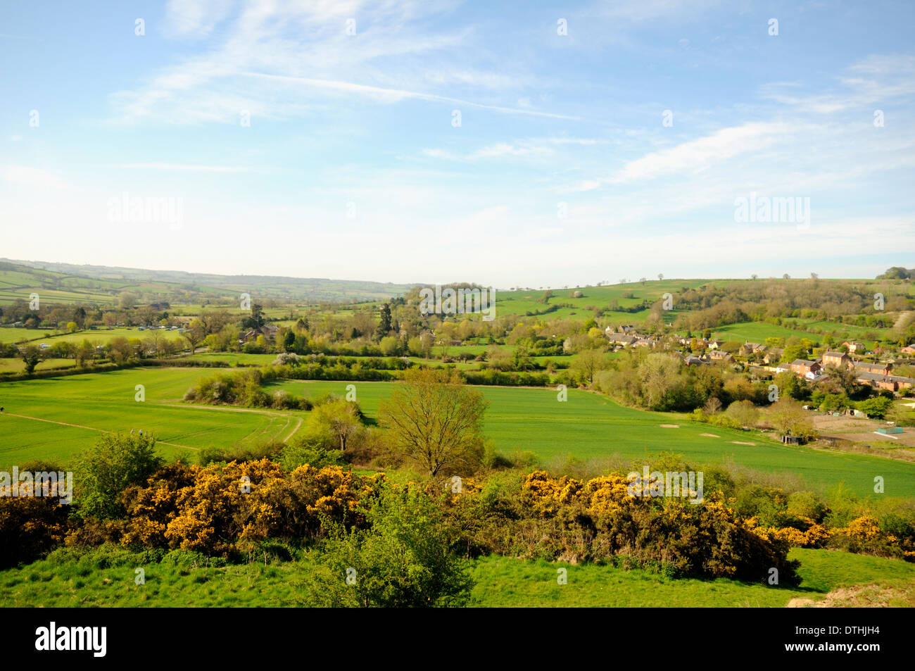 View from Castle Hill of Upper Brailes in Warwickshire, England Stock ...