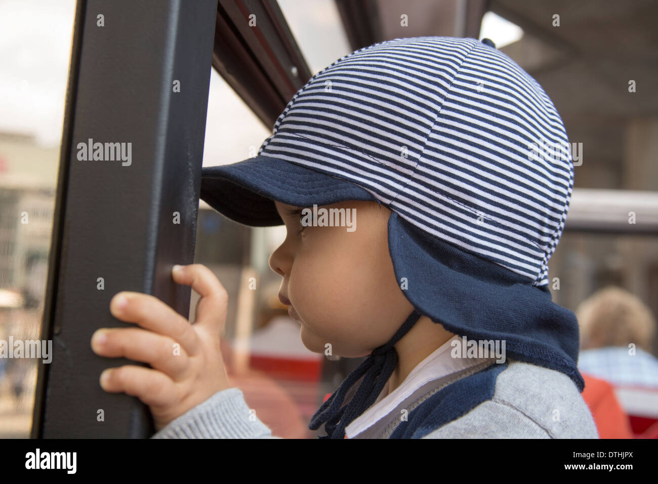 Germany little boy on Cologne city bus Stock Photo - Alamy