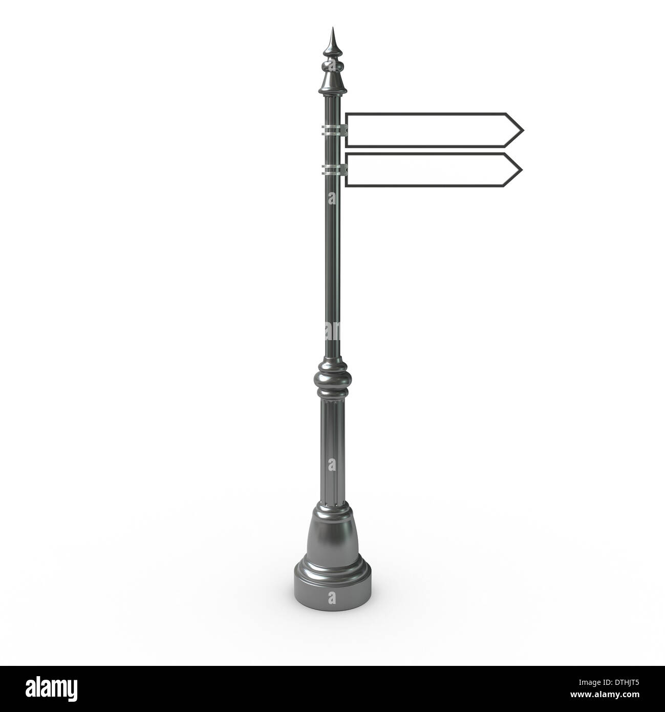 A metal street Sign Post with two Signs pointing right Stock Photo - Alamy