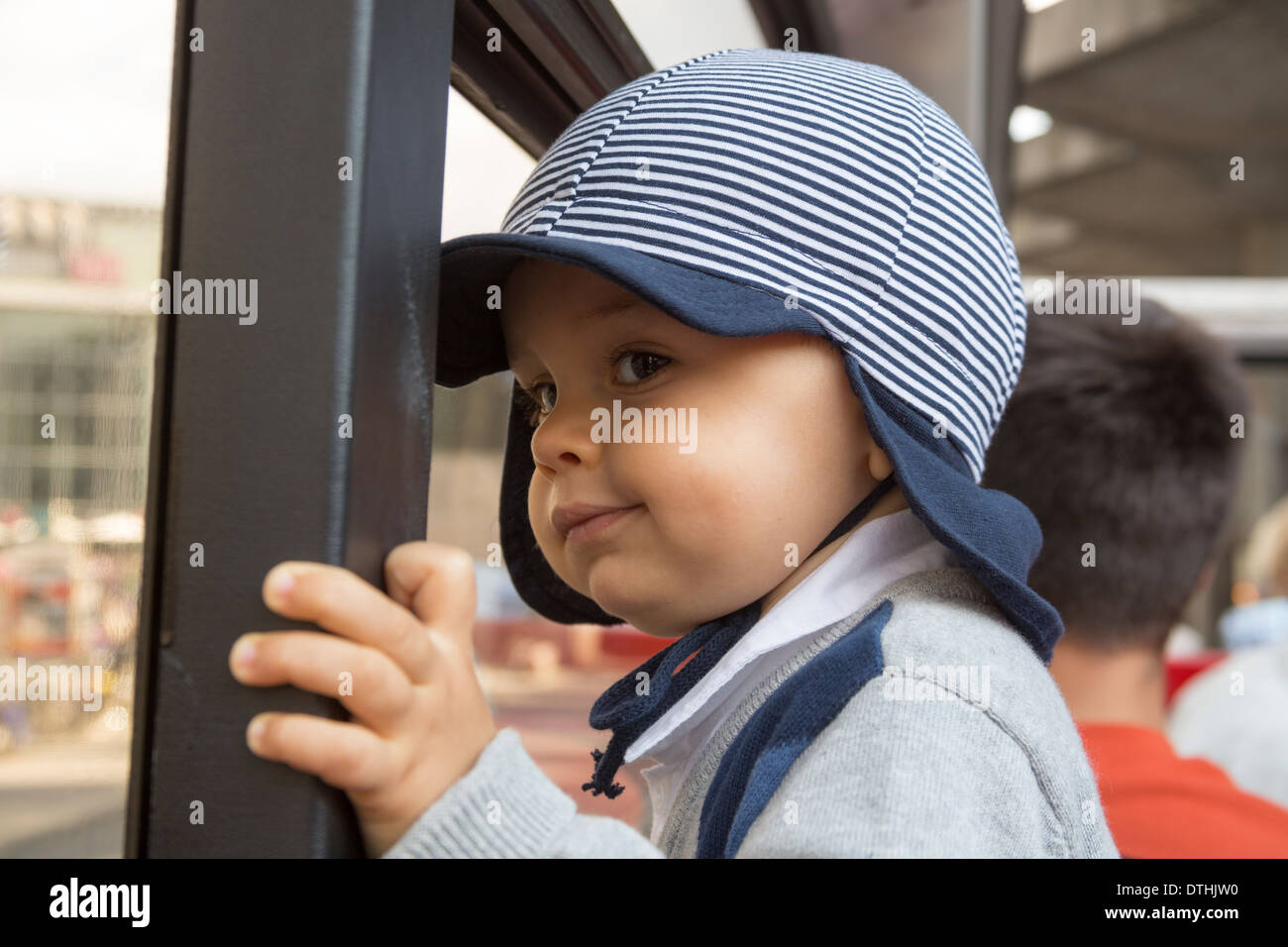 Germany little boy on Cologne city bus Stock Photo - Alamy