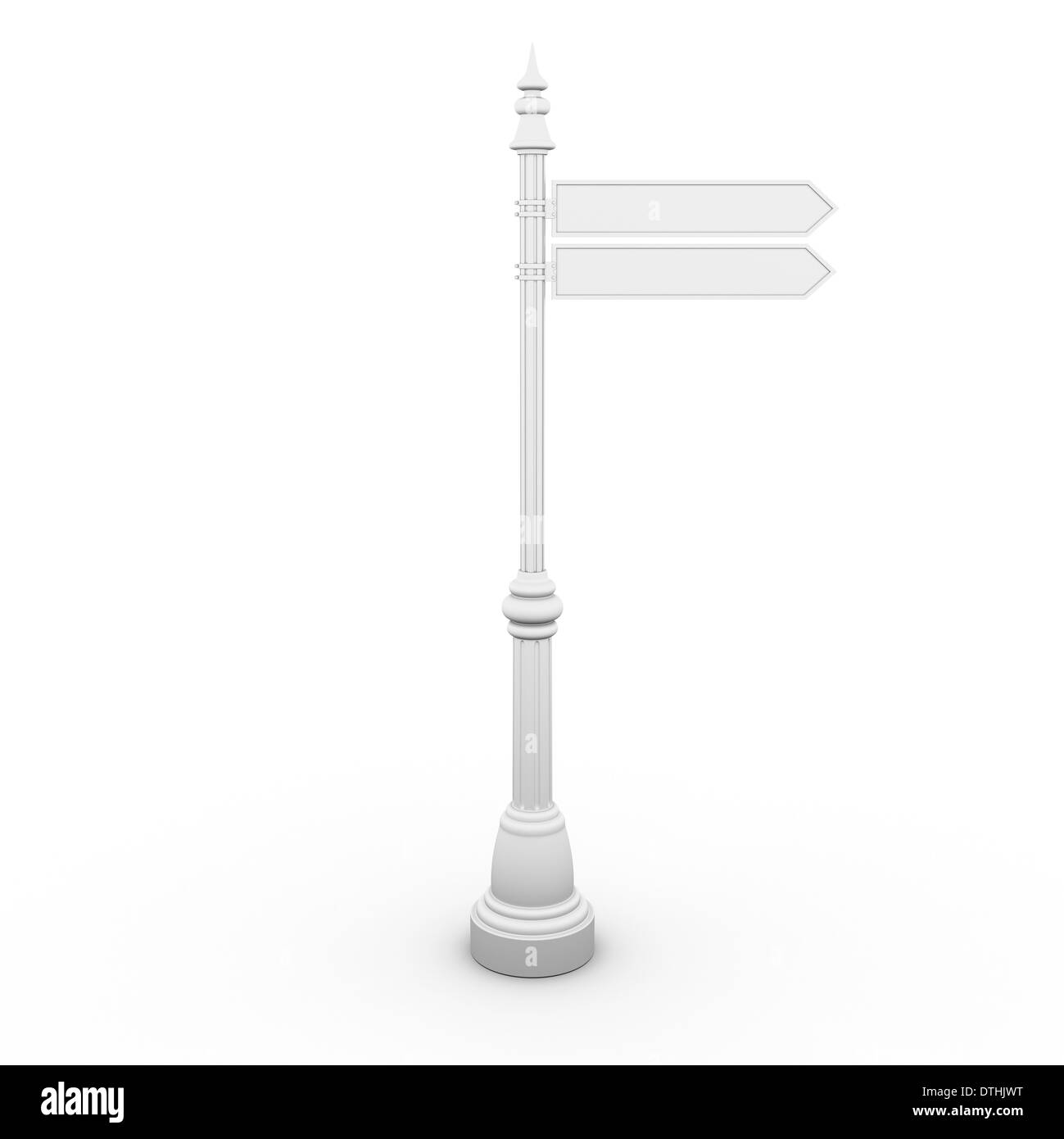 A street Sign Post with two Signs pointing right rendered in grey Stock ...