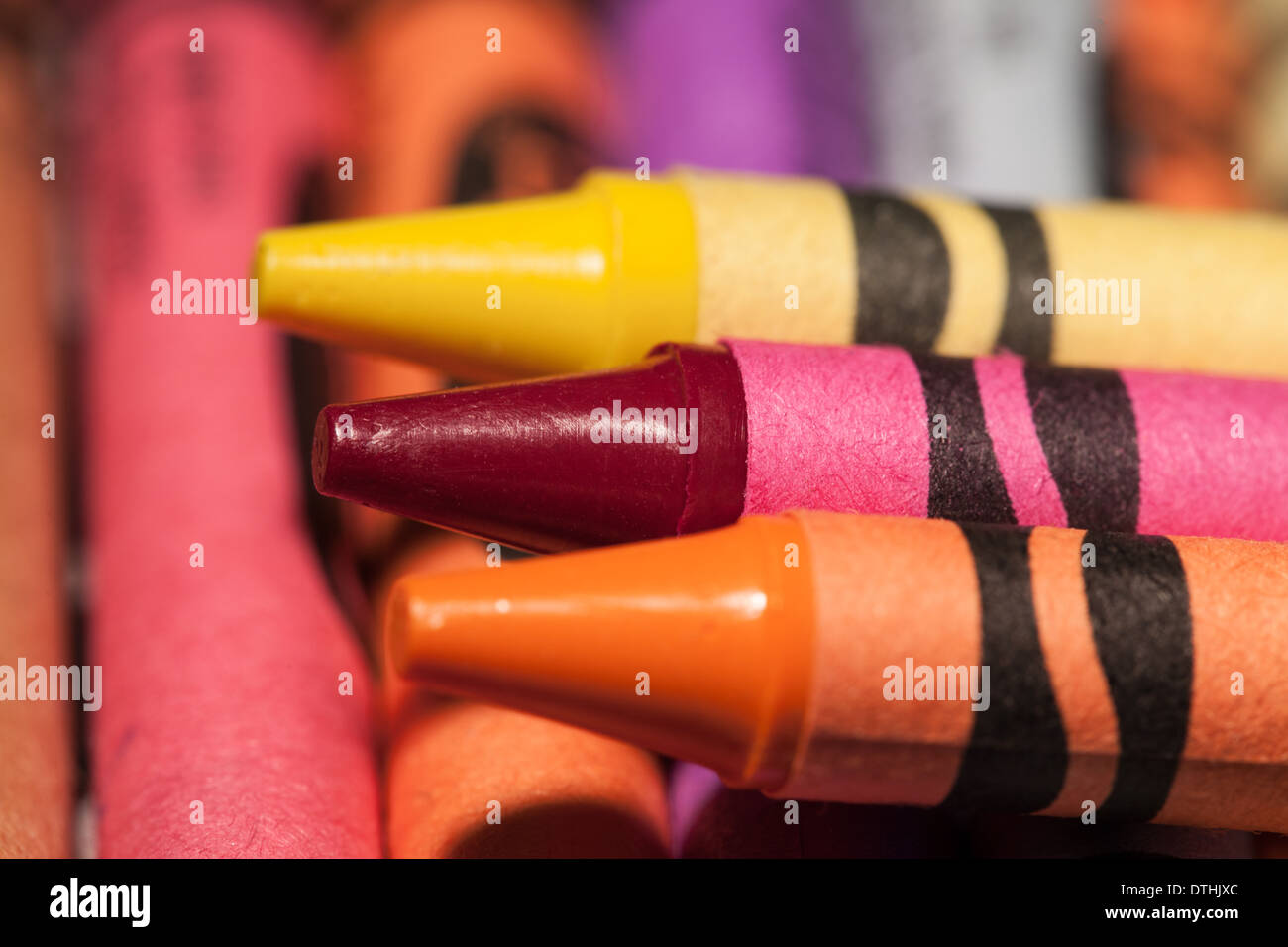 Stacked crayons up close Stock Photo - Alamy